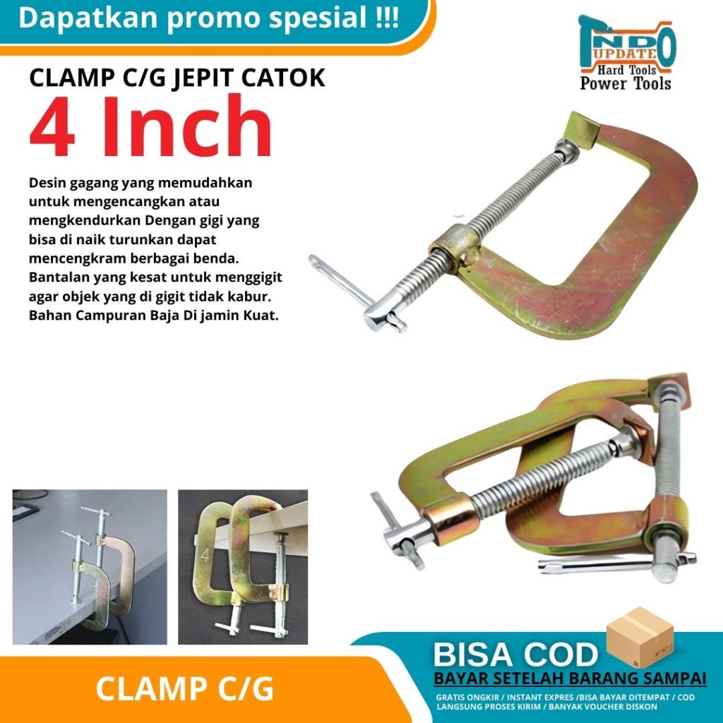 Jual Clamp C/G 4" Inch Catok Klem Penjepit Jepit Catok Kayu Meja Clam ...