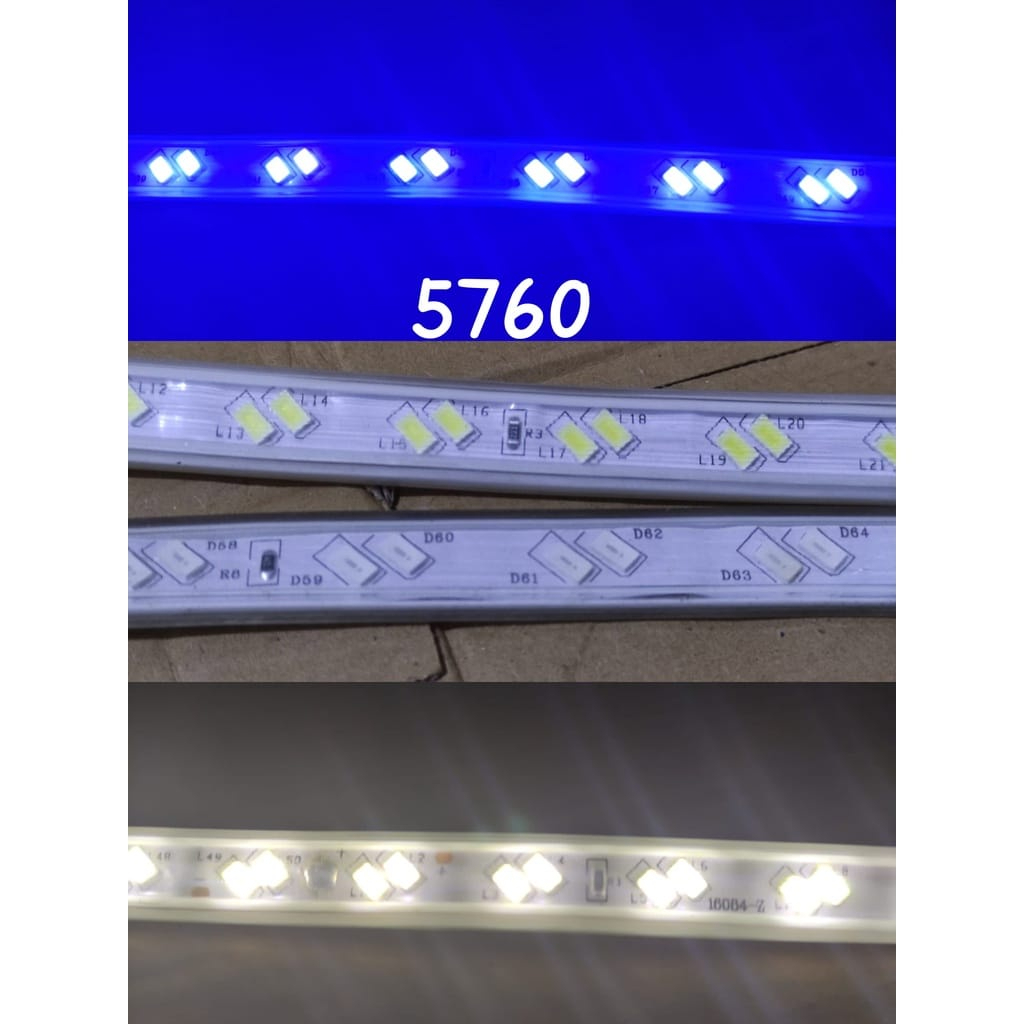 Jual Lampu Strip 5760 2 Mata LED Besar Per Meter Tanpa Soket | Shopee ...