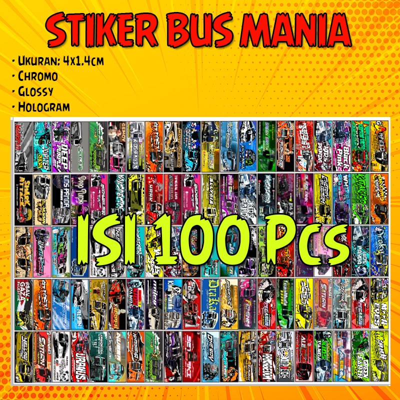 Jual Stiker Bus Mania Stiker Bus Viral Telolet Isi 100 Pcs Terbaru ...
