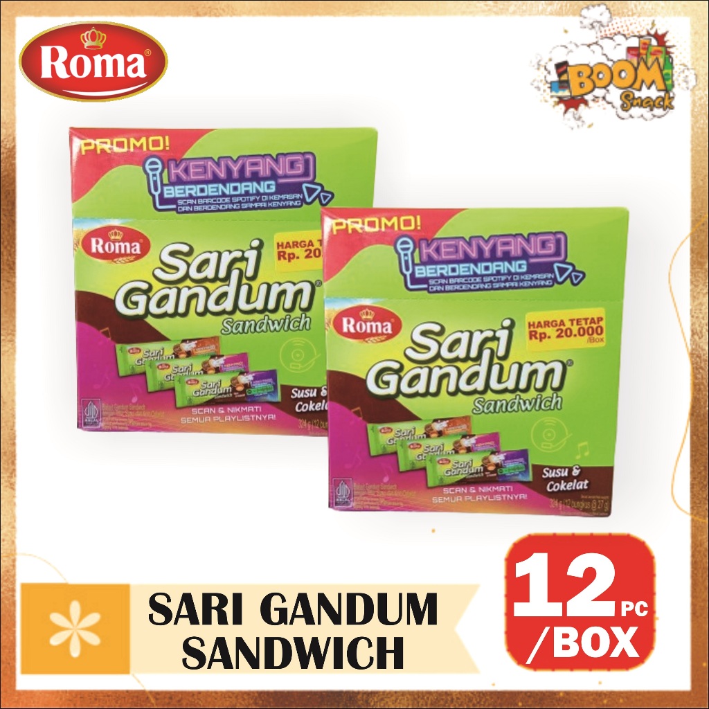 Jual BOX - Sari Gandum Sandwich isi 12pcs [KEMASAN BARU!!!] | Shopee ...
