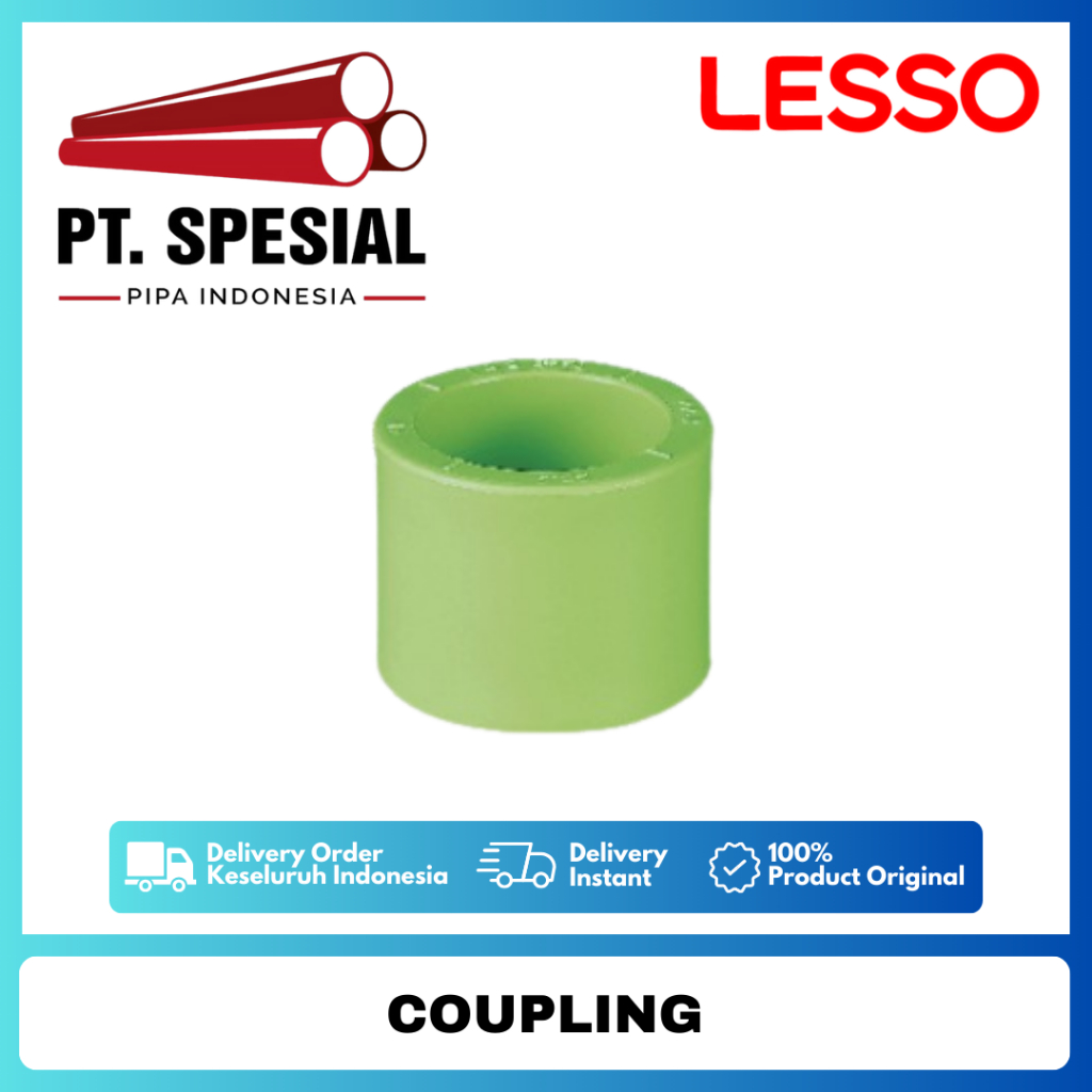 Jual Sock PPR Lesso DN90 / Vlok Sock / Coupler / Coupling PPR Lesso ...