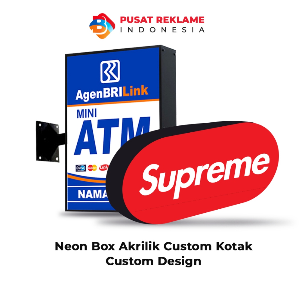 Jual Neon Box Custom Kotak / Oval Premium Outdoor Akrilik 2 Sisi LED ...