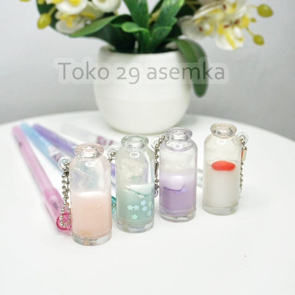 Jual PULPEN BOTOL AIR PEN BUBBLE TEA MILK GEL PEN KARAKTER MURAH ...