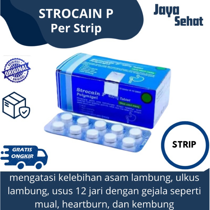 Jual STROCAIN P 400mg Obat Sakit Maag (Per Strip) | Shopee Indonesia
