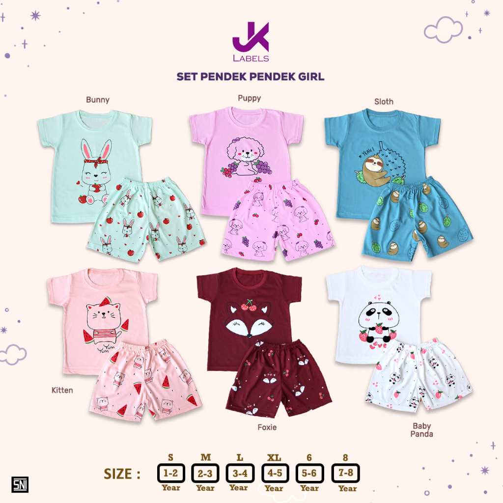 Jual JK LABELS - Setelan Pendek Girl - Foxie (1-8 Tahun) | Shopee Indonesia