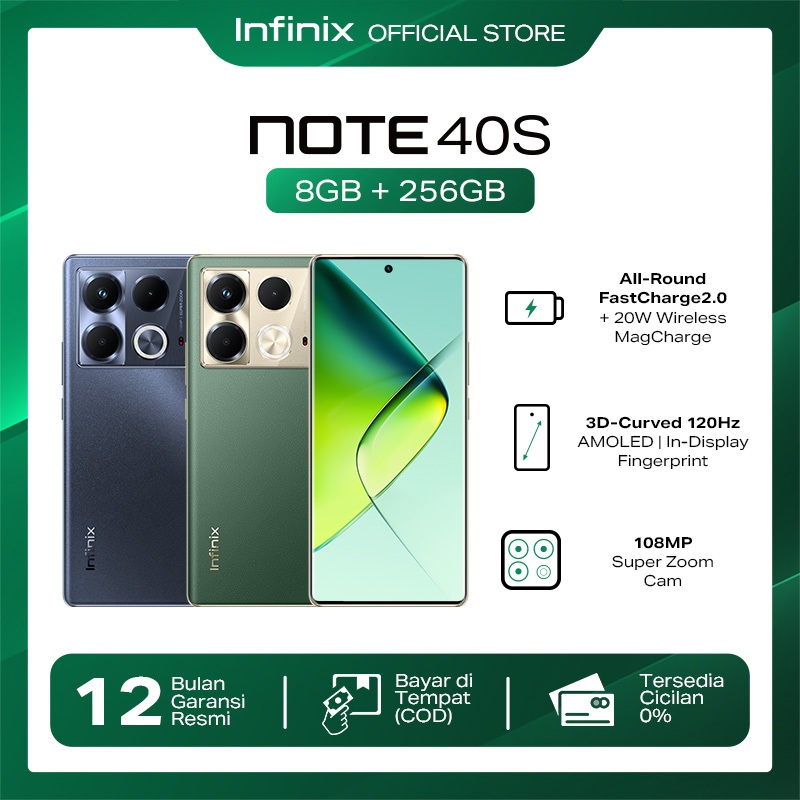 Jual Infinix Note 40S 8/256GB - Up to 16GB Extended RAM - Helio G99 - 6 ...