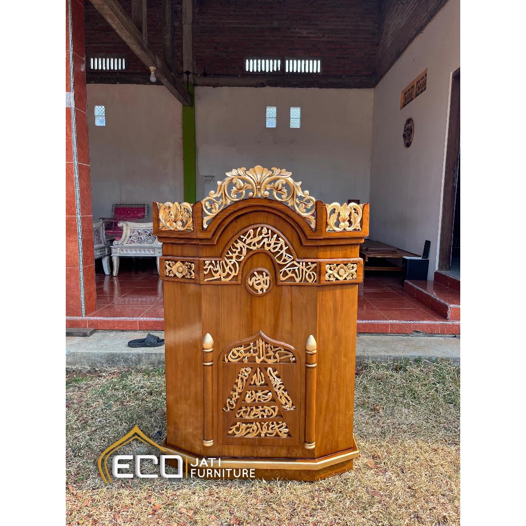 Jual MIMBAR PODIUM MASJID JATI + KURSI | Shopee Indonesia