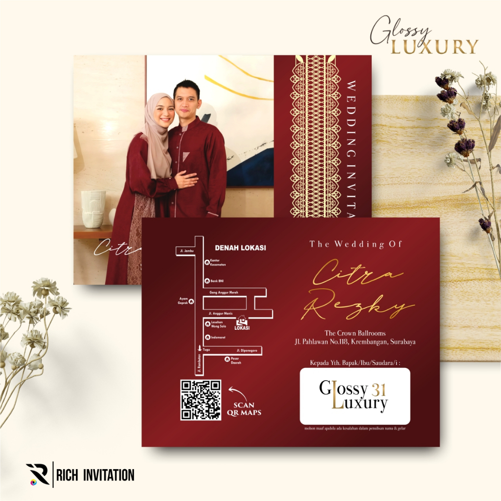 Jual UNDANGAN PERNIKAHAN CUSTOM GLOSSY LUXURY - UNDANGAN NIKAH GLOSSY ...