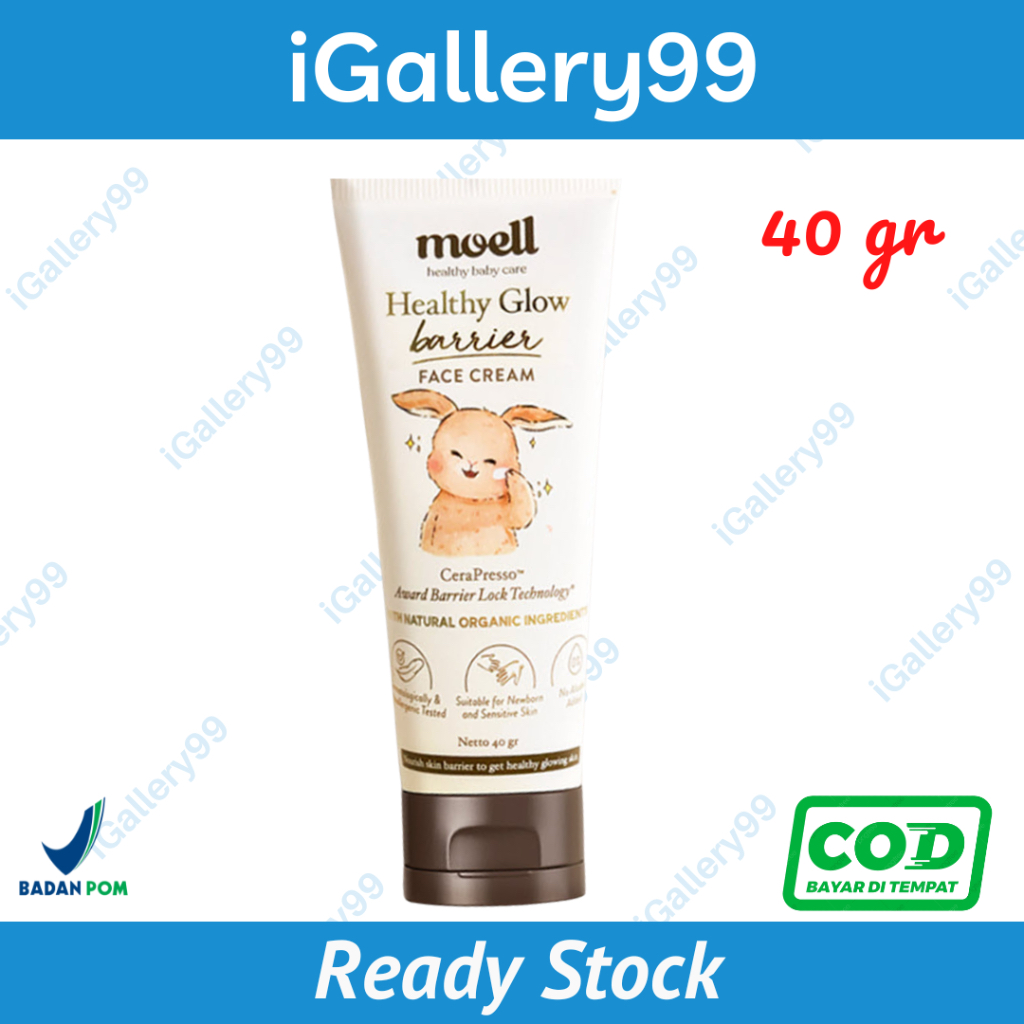 Jual Moell Face Cream 40gr Healthy Glow Barrier Face Cream - Pelembab ...