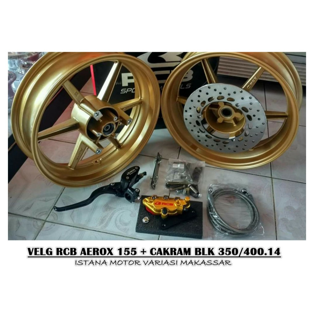 Jual Velg RCB Aerox155 Gold + Cakram Belakang | Shopee Indonesia