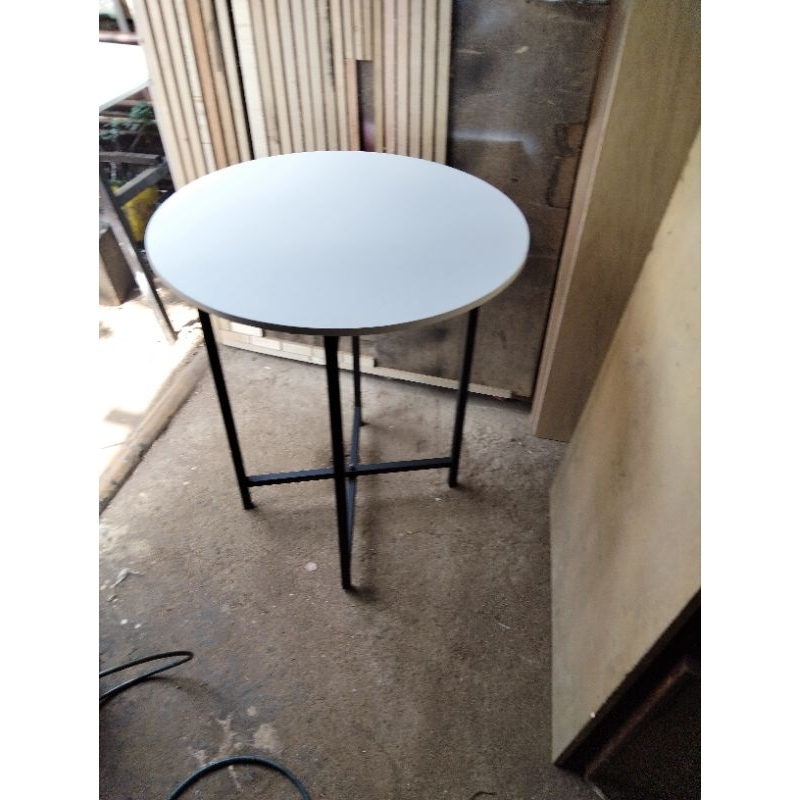 Jual meja bulat dm 80cm dan 60cm tinggi kaki 75cm 80cm | Shopee Indonesia