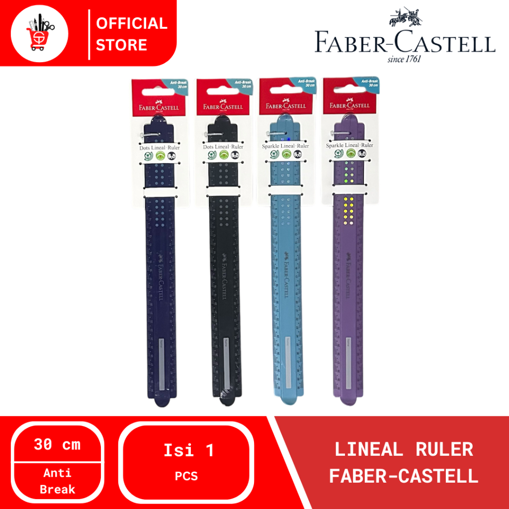 Jual Ruler | Penggaris Faber-Castel 30cm Dots / Sparkle Lineal (1 PCS ...