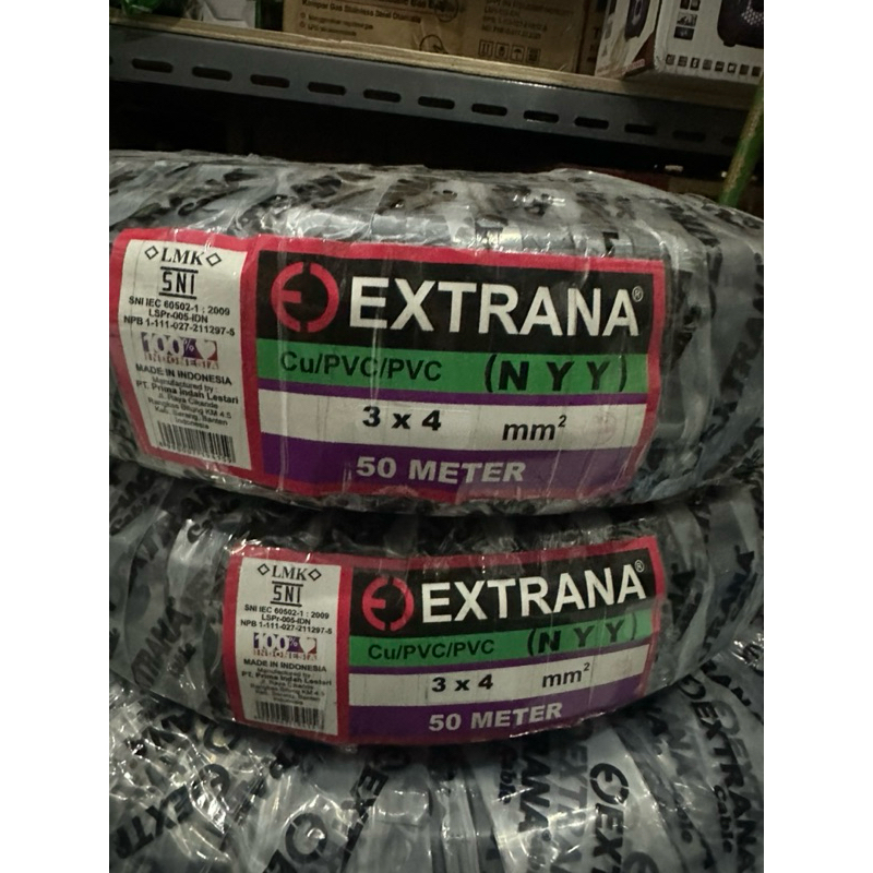 Jual KABEL NYY EXTRANA 3x4 || KABEL TANAM SNI 3x4 | NYY EXTRANA 3x4 @50M | Shopee Indonesia