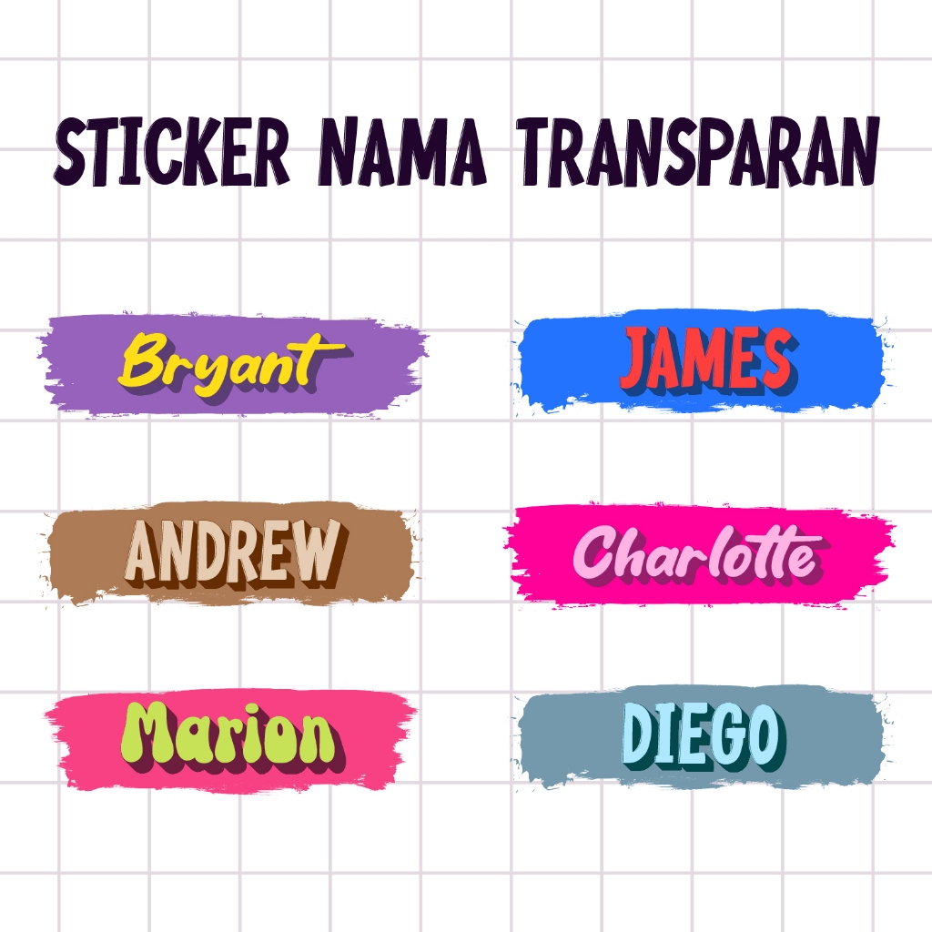 Jual Stiker Nama Transparan Anti Air Custom Sticker Label Waterproof ...