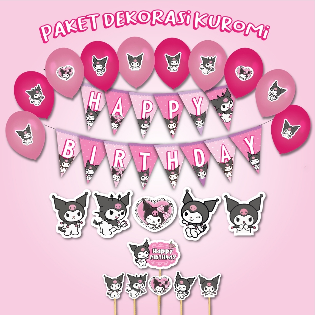 Jual PAKET DEKORASI KUROMI SANRIO HAPPY BIRTHDAY ULTAH ULANG TAHUN ...