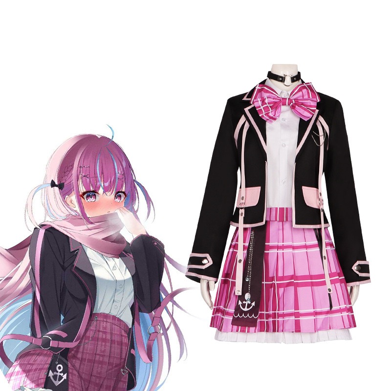 Jual Vtuber Anime Minato Aqua Cosplay Sailor Suit Hololive High School ...
