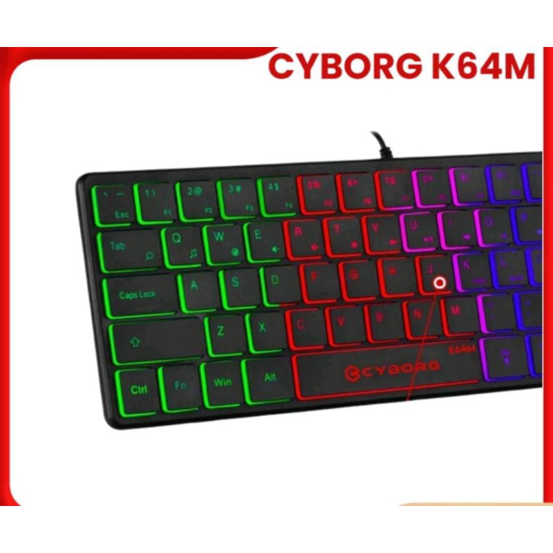 Jual Keyboard mini Cyborg k64M atom blacklight | Shopee Indonesia