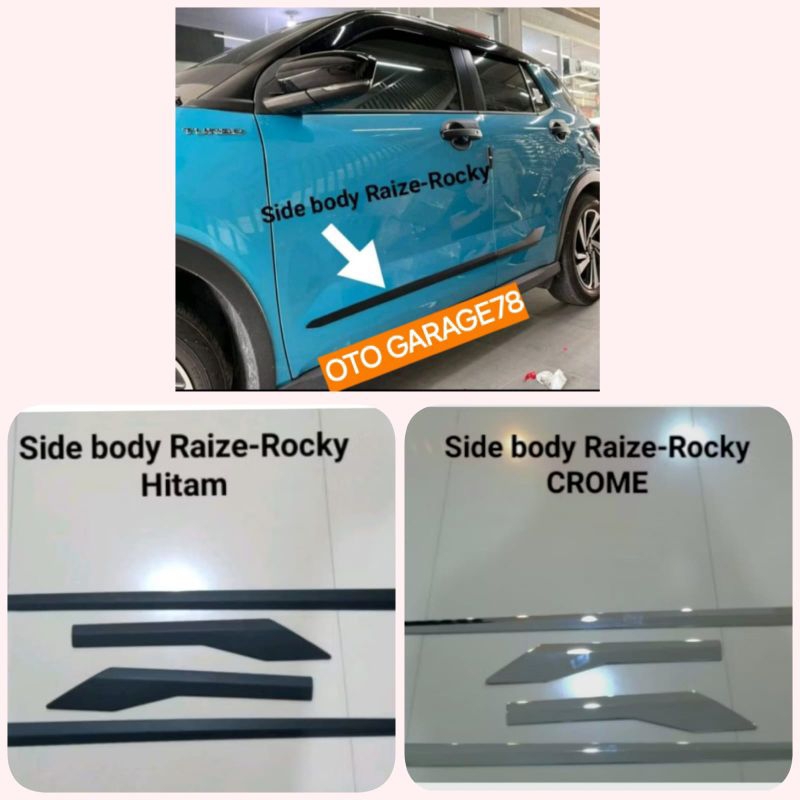 Jual LIST BODY SAMPING RAIZE ROCKY ( 1 SET 4 PCS) | Shopee Indonesia
