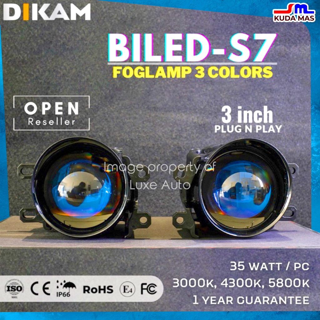 Jual Lampu BILED Mobil DIKAM S7 Foglamp 3 inch PNP 1 Warna & 3 Warna | Shopee Indonesia
