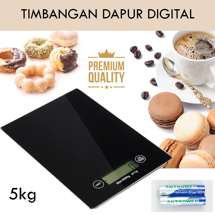 Jual Timbangan Dapur Digital Gram Kitchen Food Scale 5kg Digipounds ...