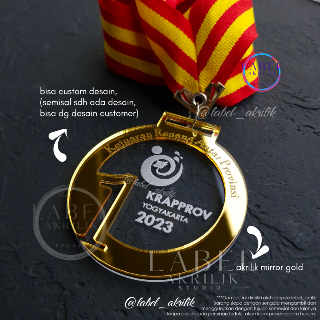 Jual Medali Custom Akrilik/ Medali Wisuda Graduation/ Medali Kejuaraan | Shopee Indonesia