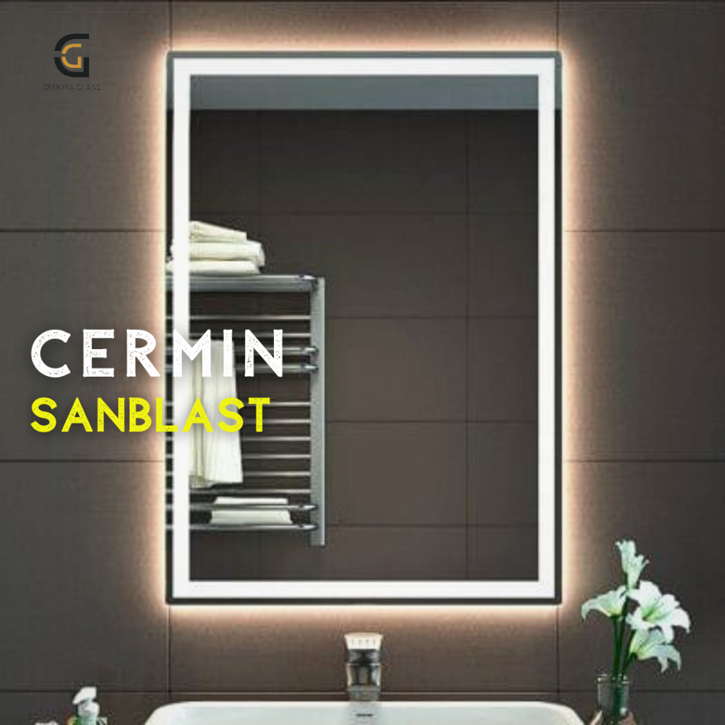 Jual Cermin Dinding LED Sanblast wastafel / Cermin Persegi (Garansi 100 ...