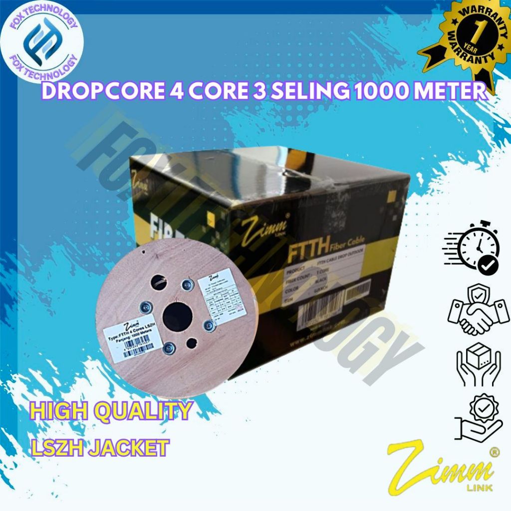Jual [𝐎𝐑𝐈𝐆𝐈𝐍𝐀𝐋] ZIMM Link Kabel FTTH Dropcore Drop core 4 core 3 seling ...