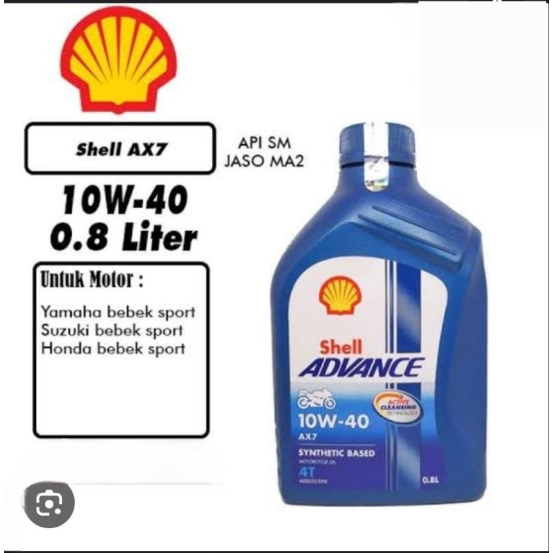 Jual SHELL ADVANCE AX7 0.8L 10W-40 SYNTHETIC BASED non matic ORIGINAL 100% | Shopee Indonesia