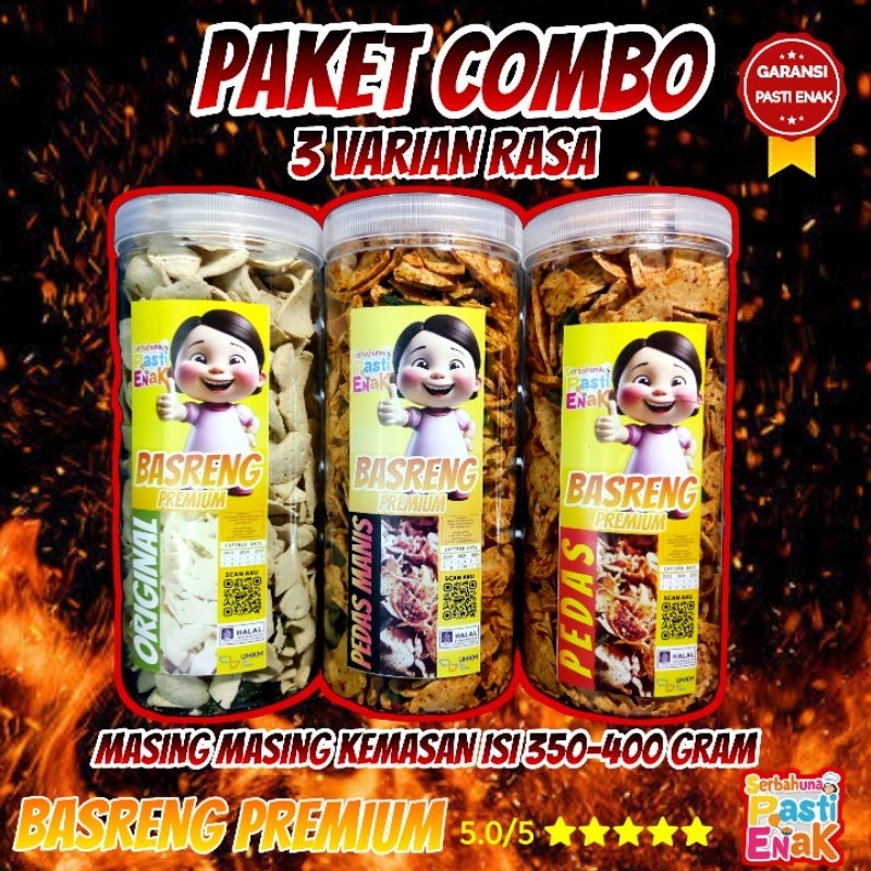 Jual Paket Combo Basreng 3 Varian Rasa kemasan toples / Basreng Premium ...