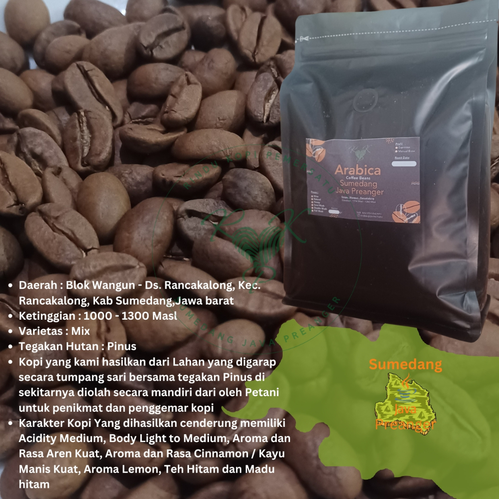 Jual Kopi Arabika Sumedang Java Preanger proses Full Wash 1 kg (biji ...