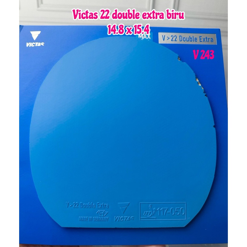 Jual PROMO second karet bet bat tenis meja Victas 22 double extra warna biru | Shopee Indonesia