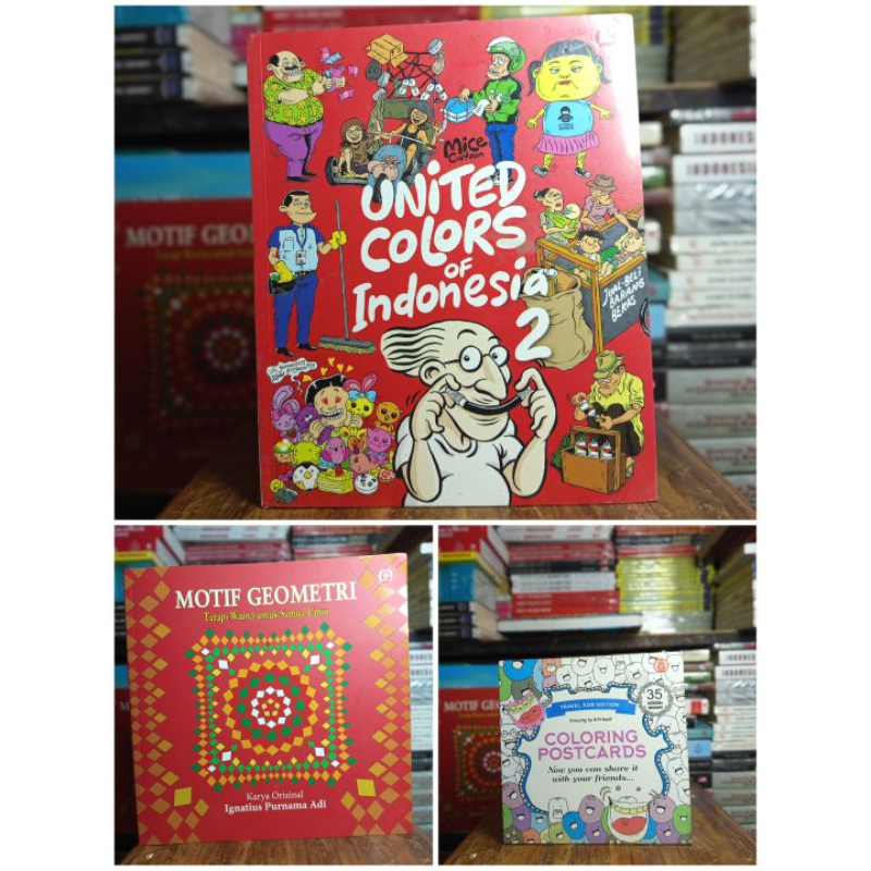 Jual (Buku Coloring) United colors of indonesia- Coloring postcards ...