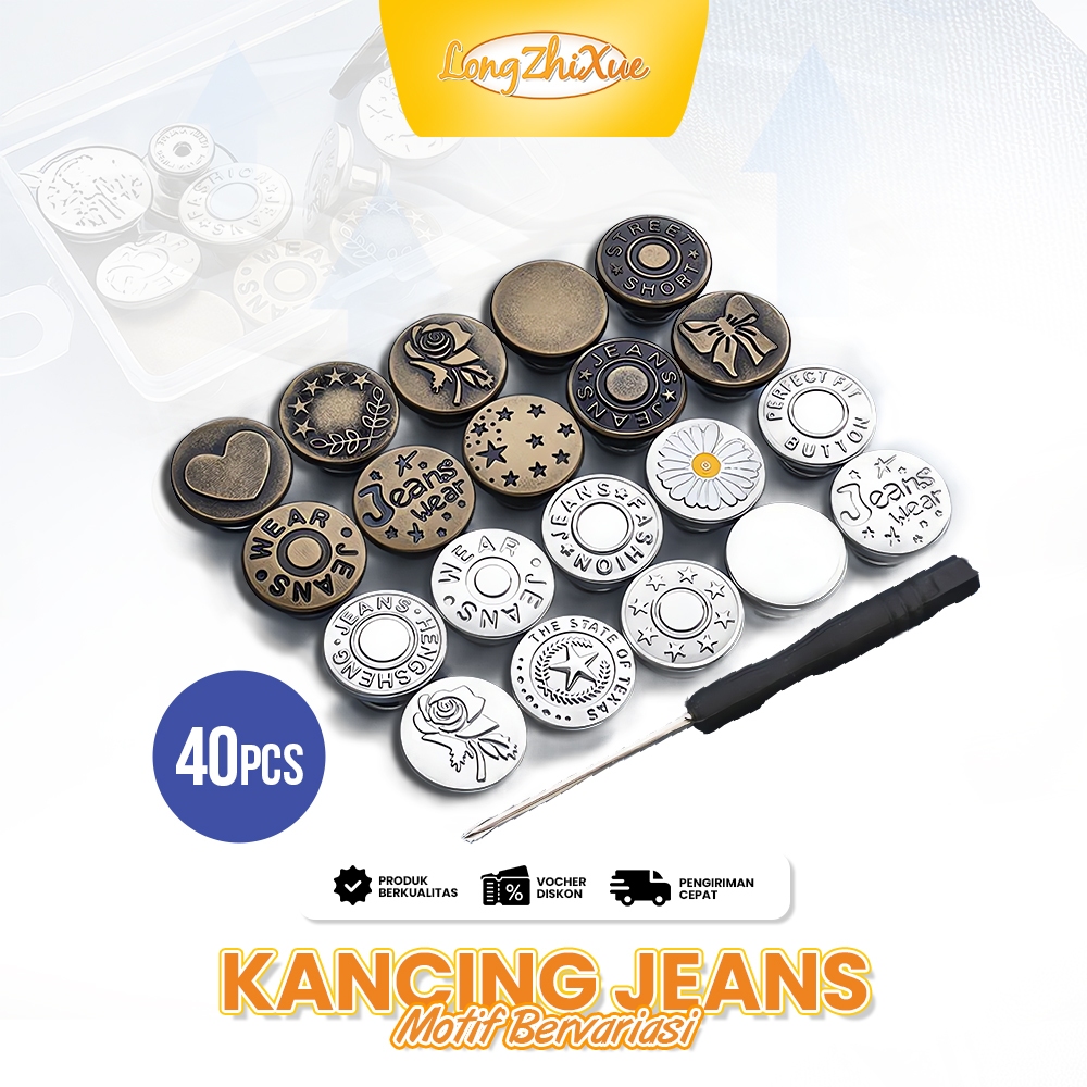 Jual [1 Set] Set Kancing Berbagai Gaya Pakaian Kain Tidak Perlu Jahit ...