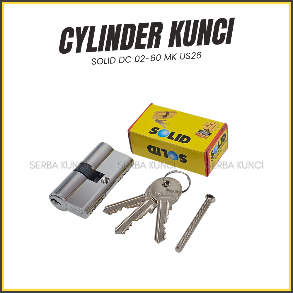 Jual Solid Cylinder DC 02-60 MK US26 Silinder Dengan 3 Anak Kunci Besar 60mm Standart untuk ...