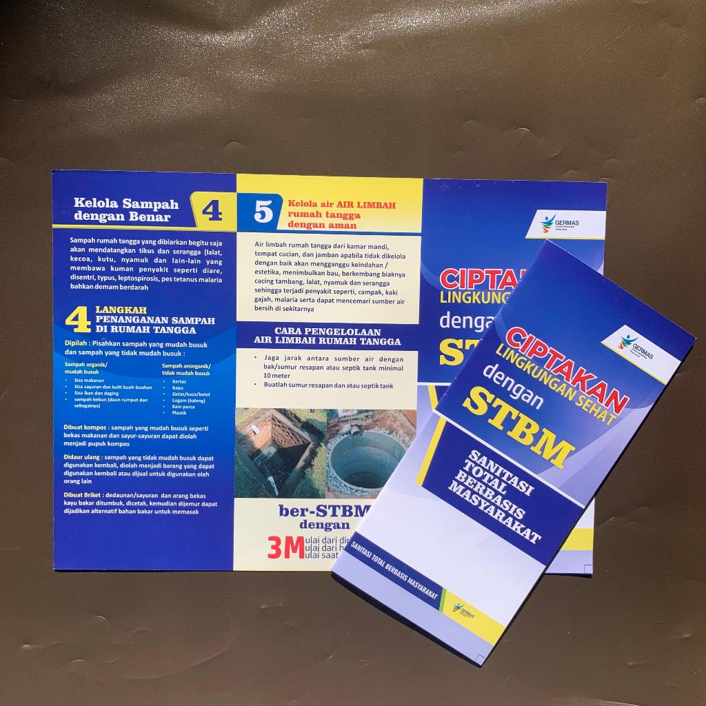 Jual Brosur Kesehatan | Leaflet Ciptakan Lingkungan Sehat dengan STBM Sanitasi Total Berbasis ...