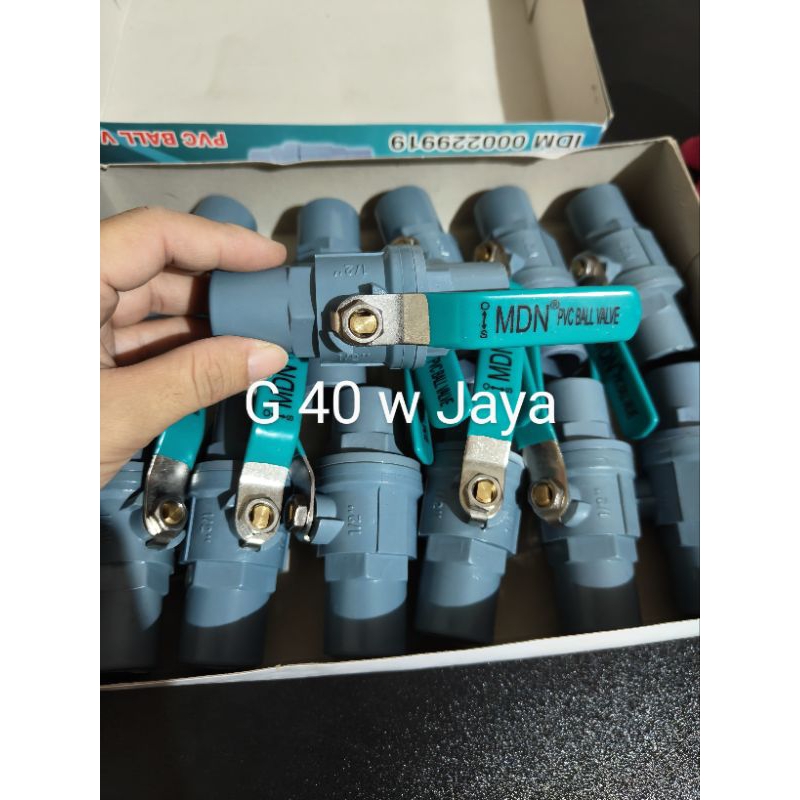 Jual Stop Kran Ball Valve Pvc Gagang Besi MDN 1/2 ( Harga Per Lusin) | Shopee Indonesia