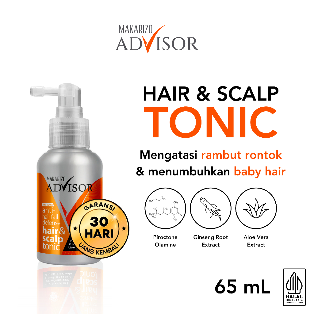 Jual Makarizo Advisor Hair & Scalp Tonic 60 mL & 65 mL - 2 in 1 Untuk ...