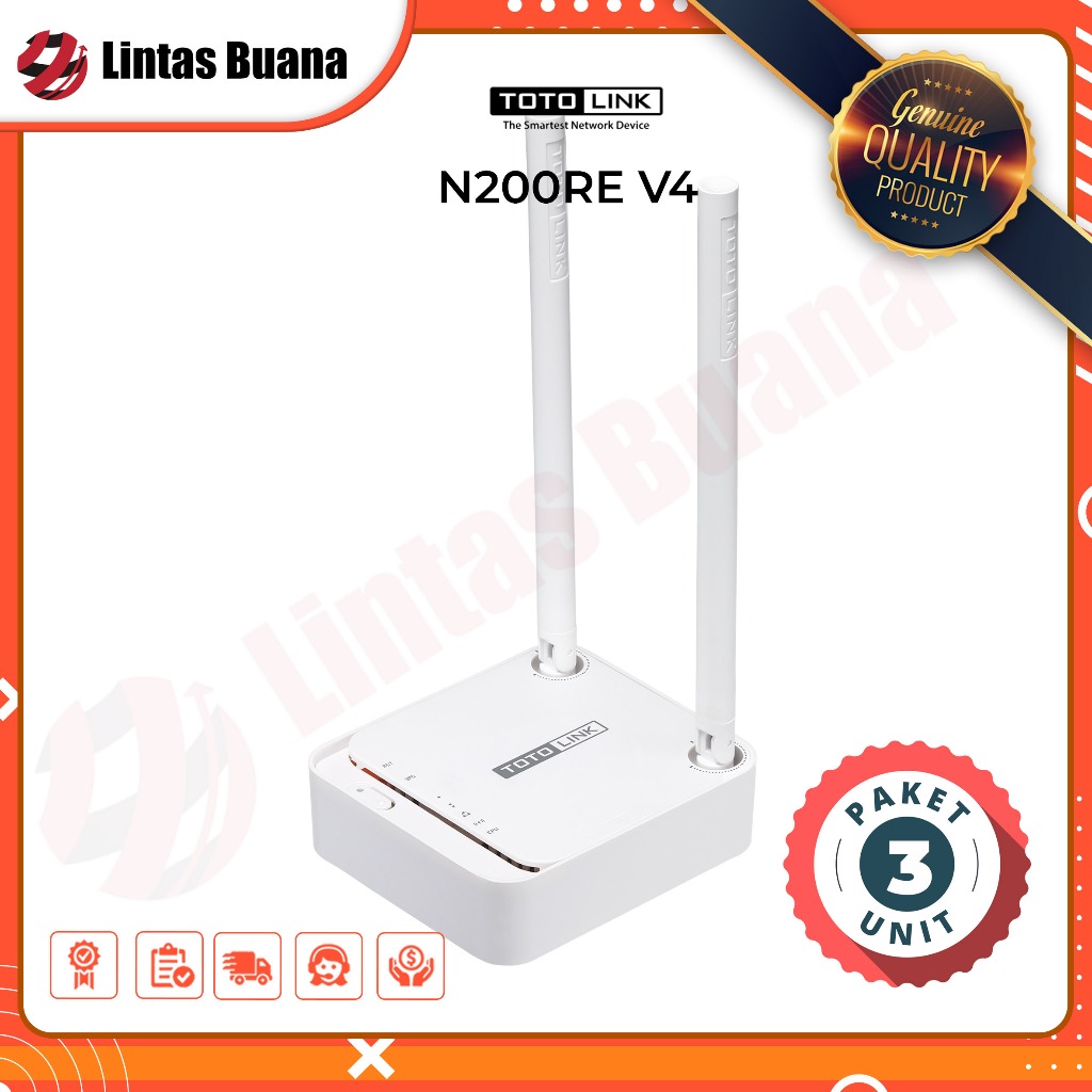 Jual PAKET 3 UNIT Totolink N200RE Versi 4 / N 200RE V4 300Mbps Wireless Router | Shopee Indonesia