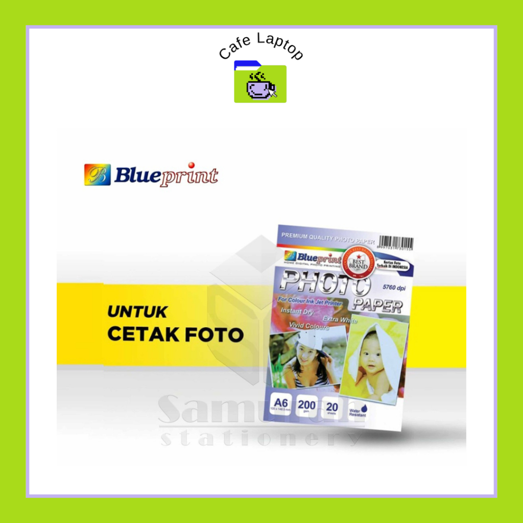 Jual Photo Paper Glossy Blueprint Ukuran A6 200 / Kertas Foto Kilap ...