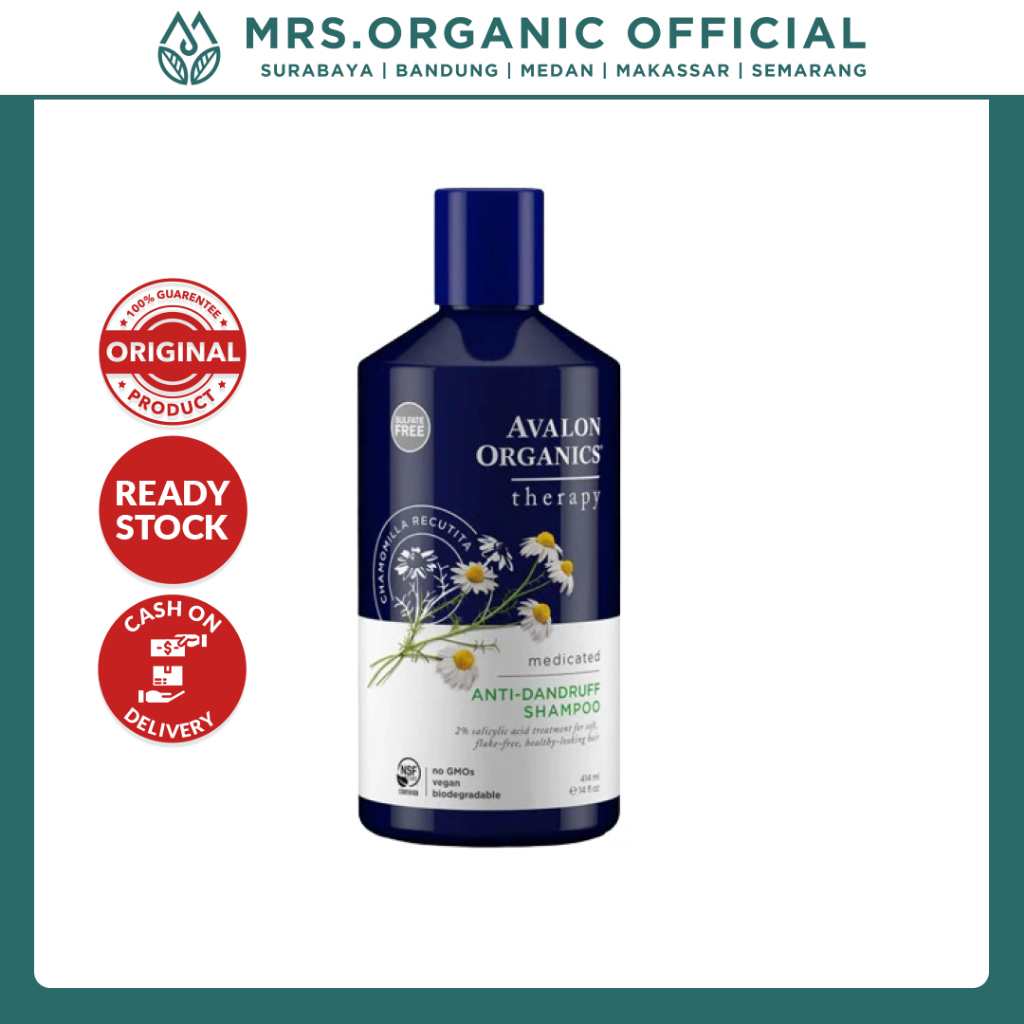 Jual Sampo Anti Ketombe Organik AVALON Organics Therapy Medicated Anti Dandruff Shampoo 414ml ...