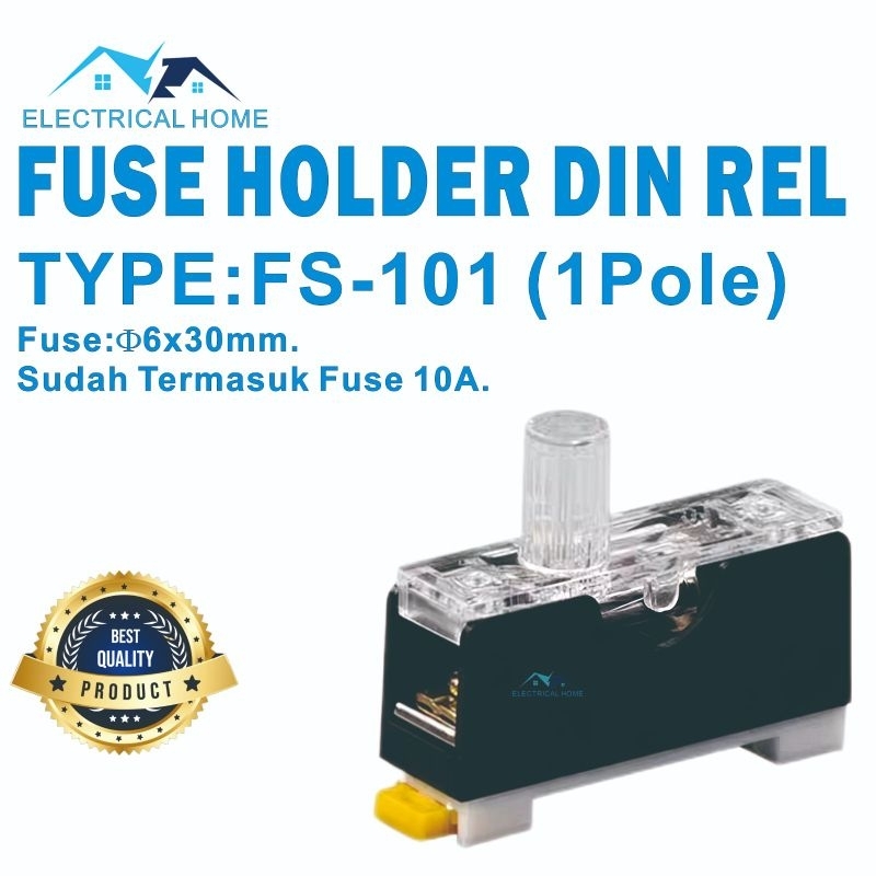 Jual Fuse Kubur/Fuse Holder Din Rel FS-101 1Pole | Shopee Indonesia