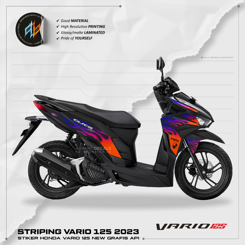 Jual STIKER VARIO 125 NEW 2023 GRAFIS API CUSTOM / STRIPING HONDA VARIO ...