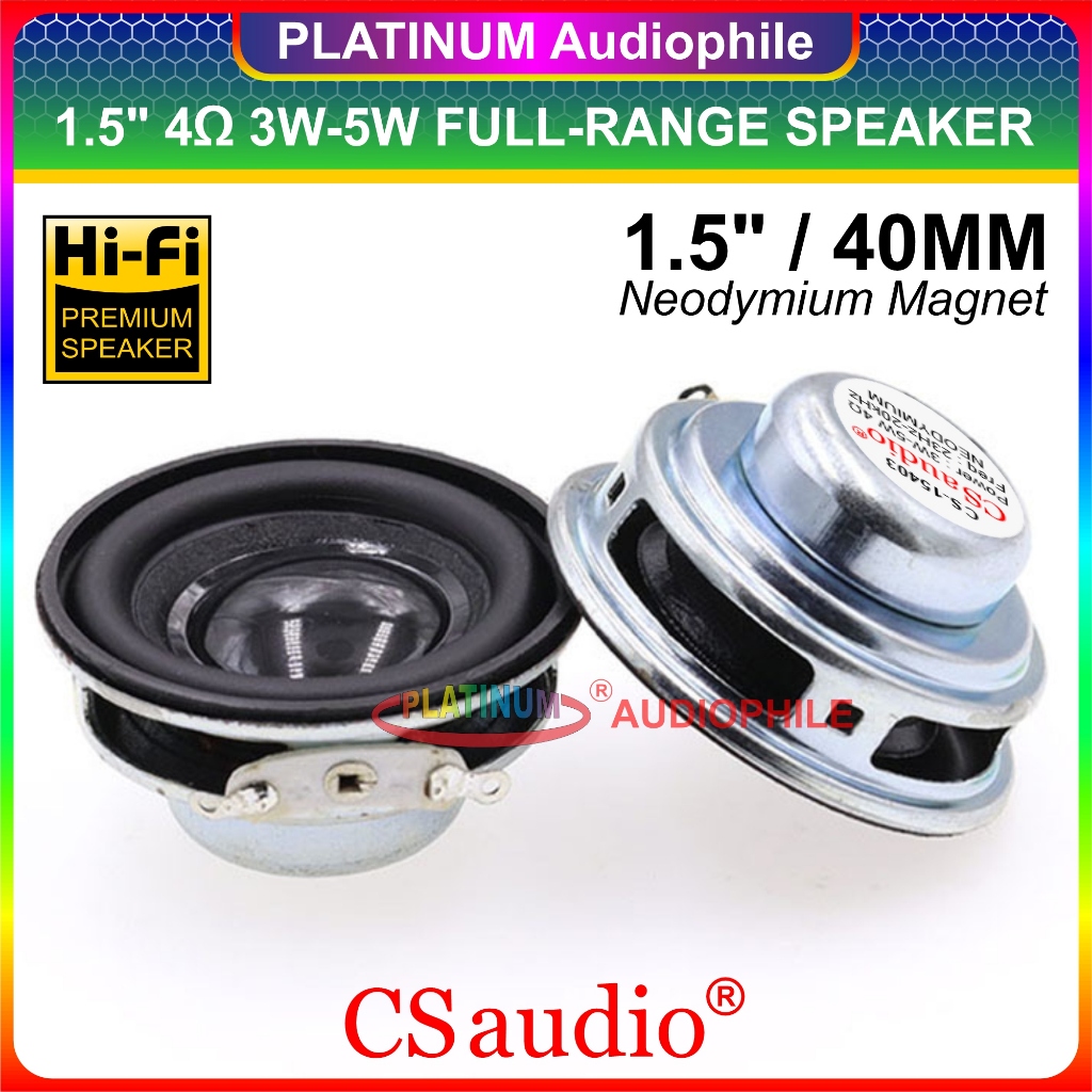 Jual Speaker 1.5 inch Fullrange 3W-5W 4 ohm 40mm Hifi Speker Full range ...