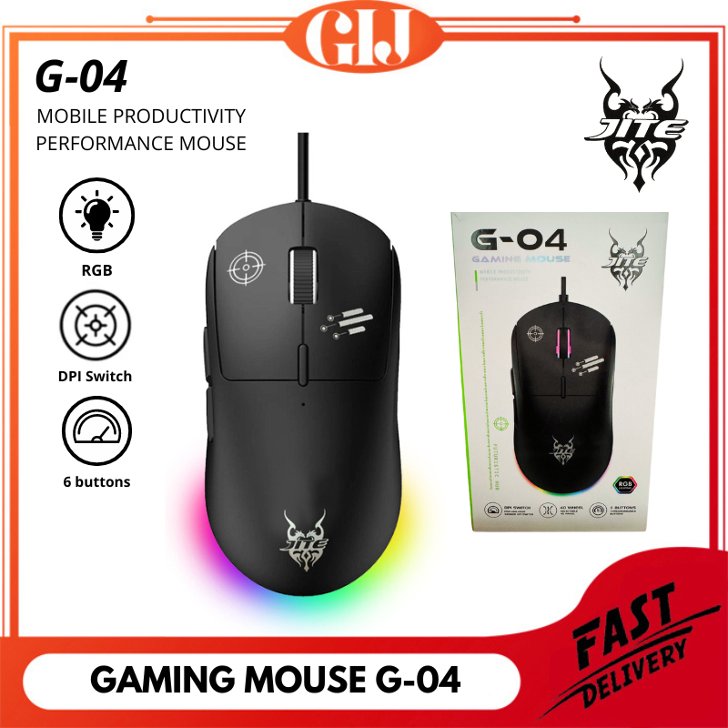 Jual JITE Mouse Gaming 2600DPI Gaming Mouse RGB / Koneksi USB Kabel / 6 ...