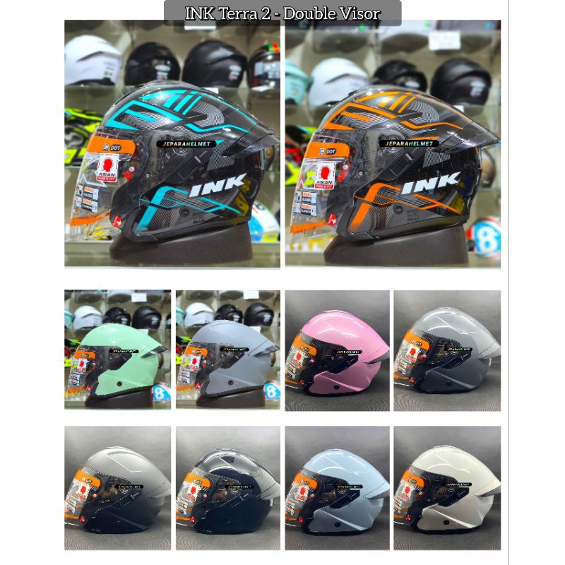 Jual Helm INK TERRA 2 Solid Double Visor Original 2024 | INK Terra2 ...