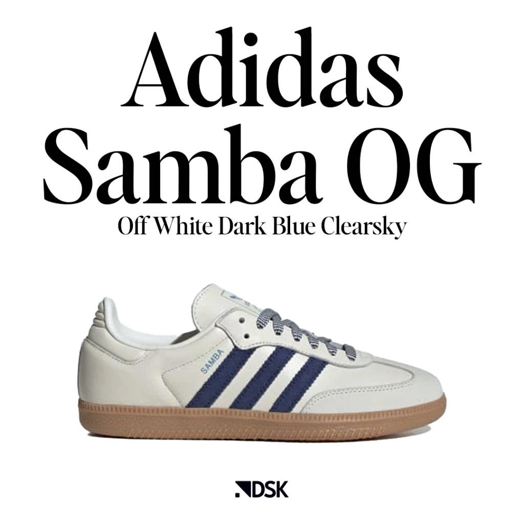 Jual Adidas Samba OG off White Dark Blue Clearsky 100% Original BNIB Authentic Guarantee ...