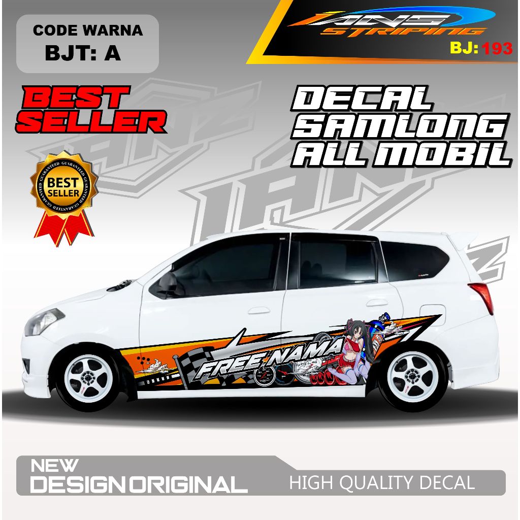 Jual BJT193-STIKER LIVERY MOBIL SIAP CUSTOM MERK MOBIL DAN GRATIS ...