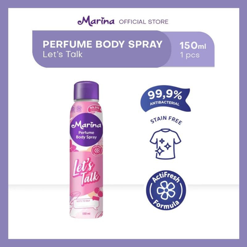 Jual Marina Perfume Body Spray - Let's Talk (Pink) 150ml | Shopee Indonesia