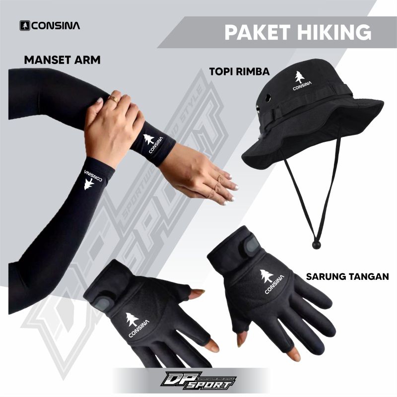 Jual paket 3in 1 lengkap isi sarung tangan bolong 2jari deker tangan ...