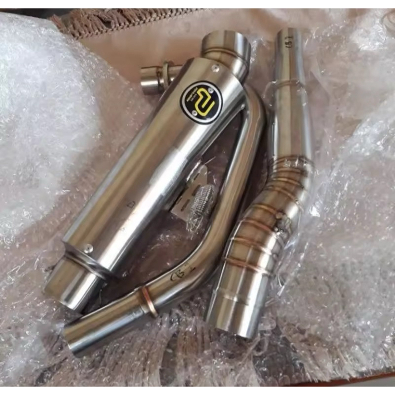 Jual knalpot pekajaman bulat kompetisi full set pnp tiger cb gl megapro ...